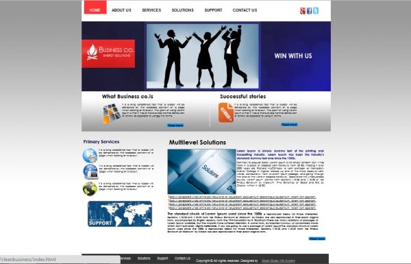 Download Free HTML Template : Clean Business HTML Template • 7Boats